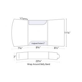 Tri-Panel Folder with Central Pockets and Belly Band